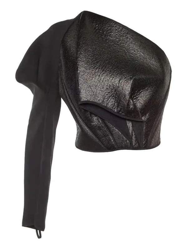 Maticevski One-shoulder Cropped Top - Black