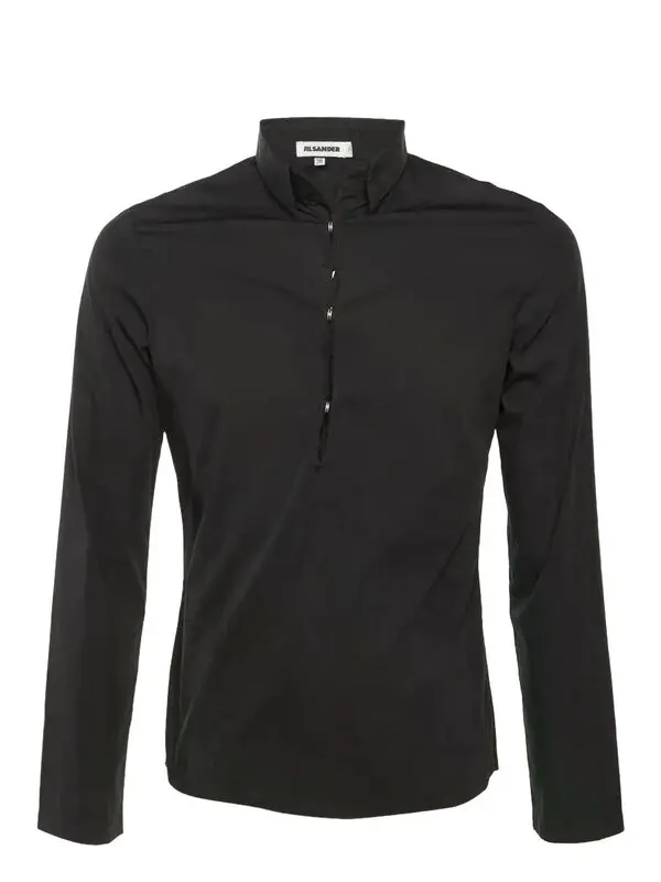JIL SANDER Half-placket Shirt - Black