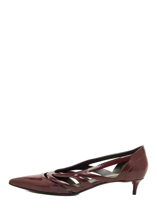 Balenciaga Cut-out Patent Leather Pumps - Red