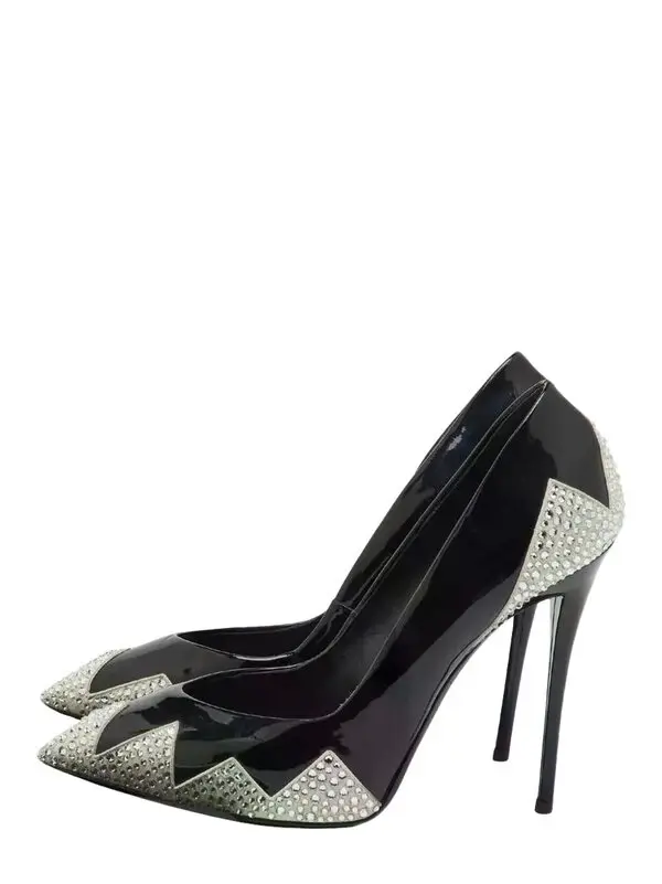 GIUSEPPE ZANOTTI Crystal-embellished Pointed-toe Pumps - Black