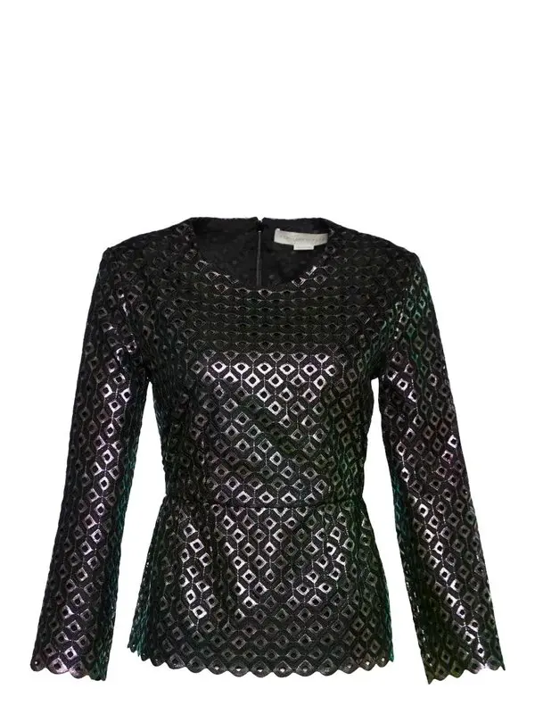 Stella McCartney Cutwork Detailing Peplum Blouse - Black