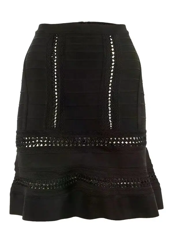 Herve Leger Bandage Knit Mini Skirt - Black
