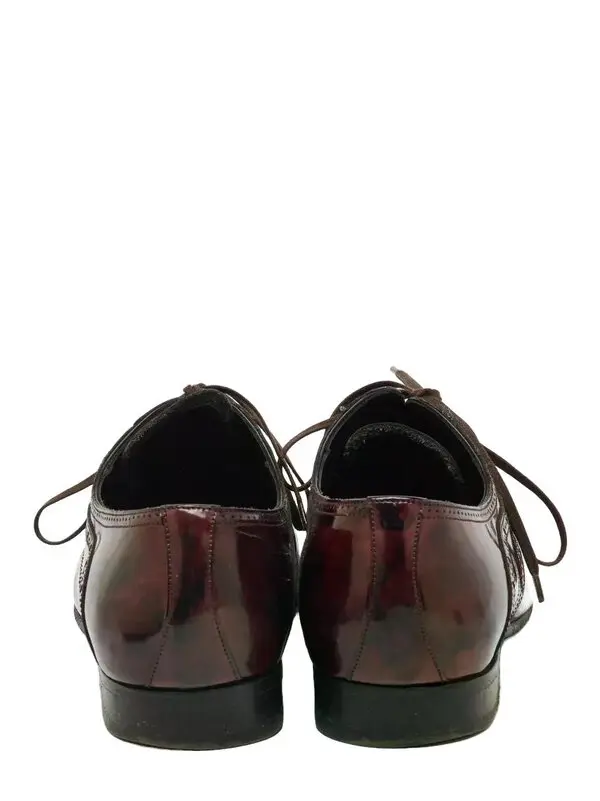 Dolce & Gabbana Burgundy Leather Brogue Oxford Shoes - Red