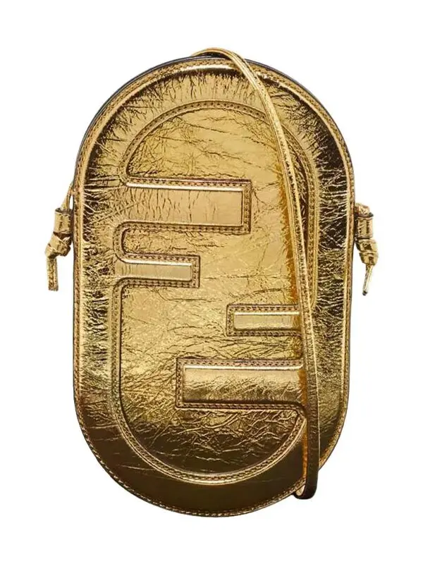 Fendi O'lock Ff-logo Phone Pouch - Gold