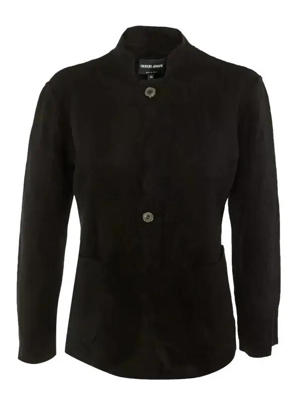 Giorgio Armani Wool Felted Pocket-front Jacket - Black