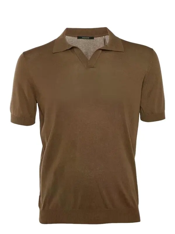 Tagliatore Knit Polo T-shirt - Brown