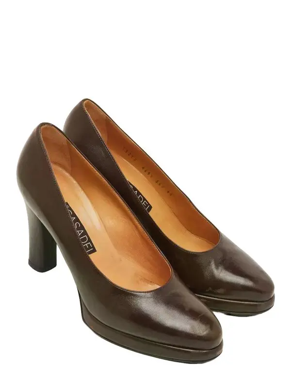 Casadei Platform Leather Pumps - Brown