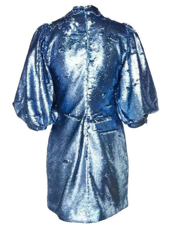 GANNI Sequin-embellished Midi Dress - Blue