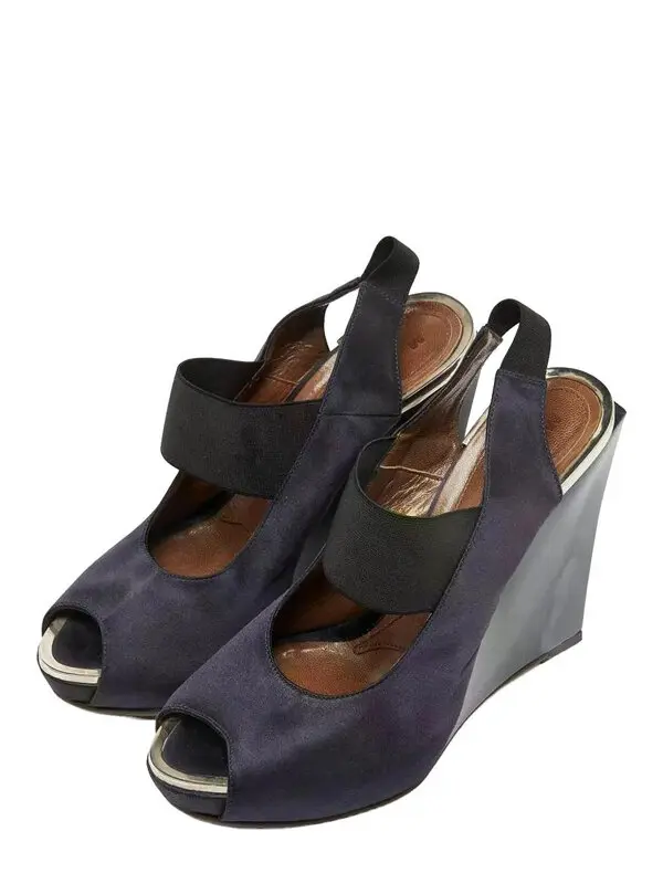 Marni Slingback Wedge Sandals - Blue