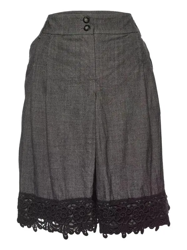 Max Mara Wool & Lace Detail Mini-skirt - Grey