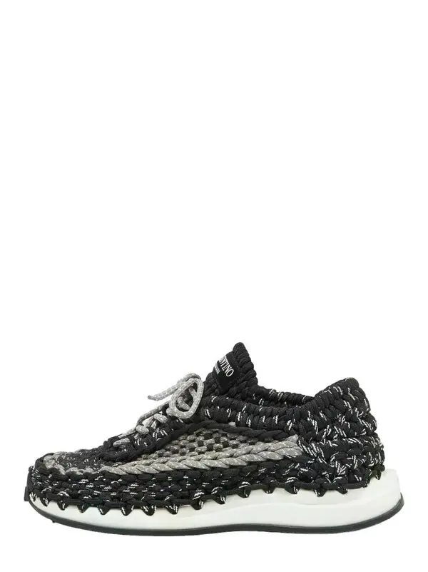 Valentino Garavani Crochet Low Top Sneakers - Black