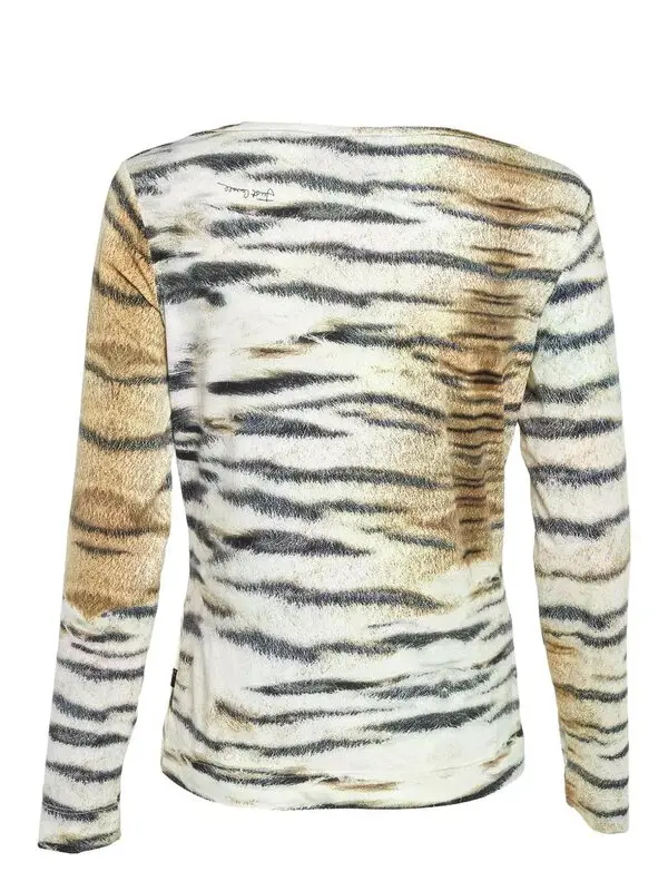 Just Cavalli Beige Tiger Print Long Sleeve T-shirt - Neutrals