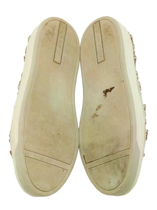 Prada Crystal-embellished Slip-on Sneakers - Grey