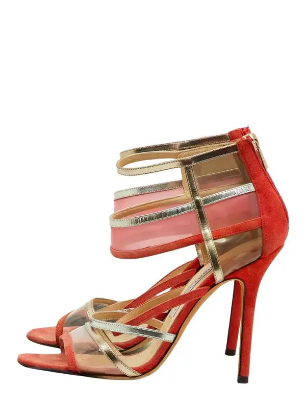 JIMMY CHOO Strappy Suede Sandals - Orange