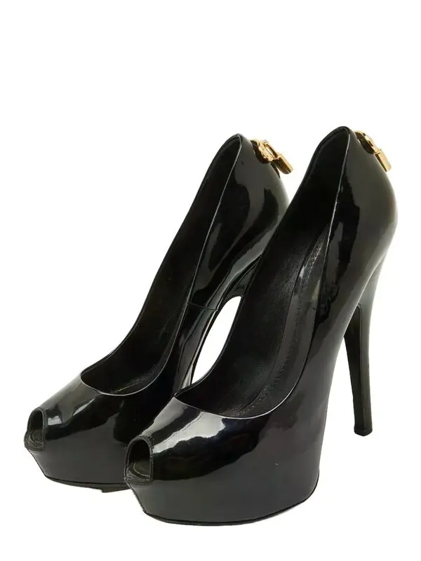 LOUIS VUITTON Peep-toe Heeled Pumps - Black
