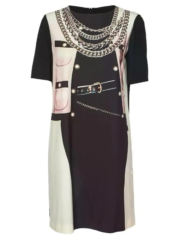 Moschino Printed T-shirt Mini Dress - Black