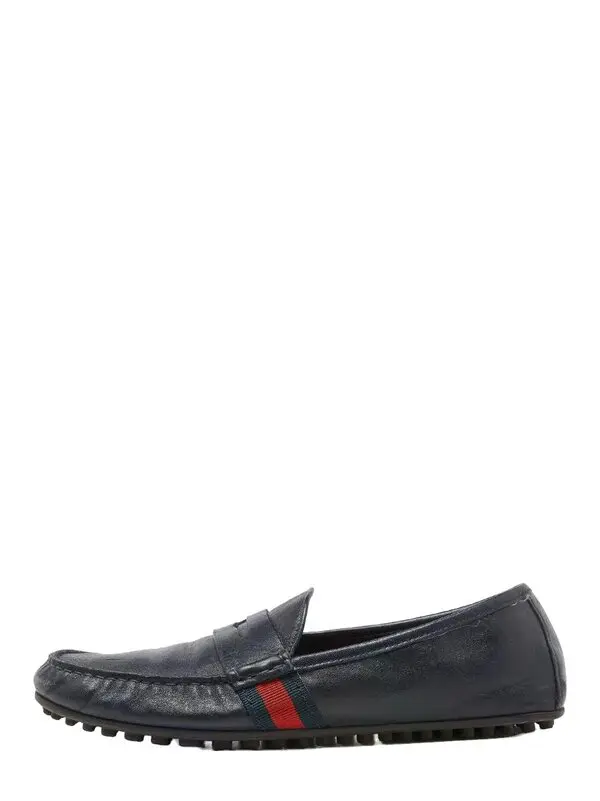 Gucci Web-stripe Penny Loafers - Blue