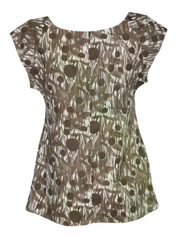 Marni Sleeveless Abstract Print Top - Brown