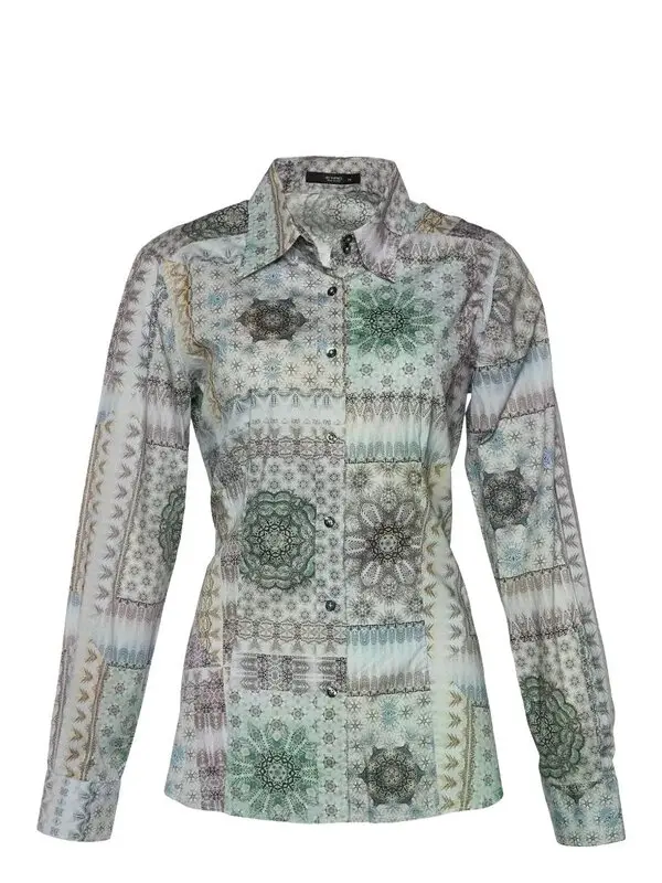 Etro Multicolor Kaleidoscope Print Long Sleeve Shirt - Grey
