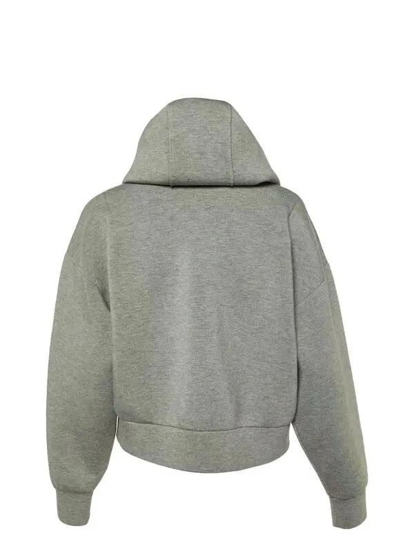 Gucci Logo-embroidered Jersey Hoodie - Grey