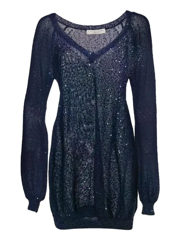 Stella McCartney Sequined Knit Sweater - Blue