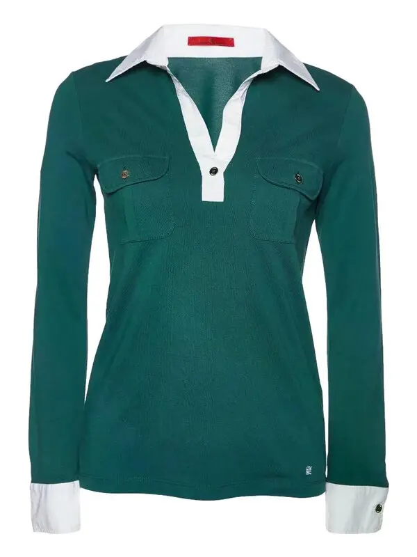 Carolina Herrera Pique Long-sleeve T-shirt - Green