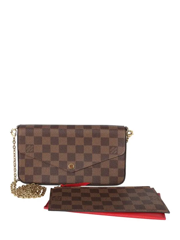 LOUIS VUITTON Damier Ebene Canvas Felicie Pochette - Brown