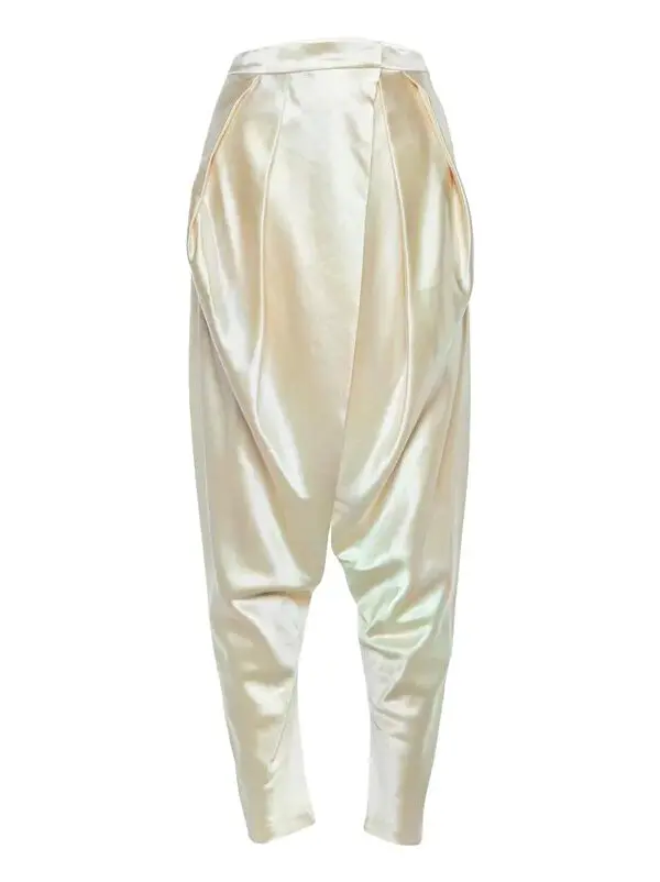 Balmain Beige Pleated Draped Trousers - Neutrals