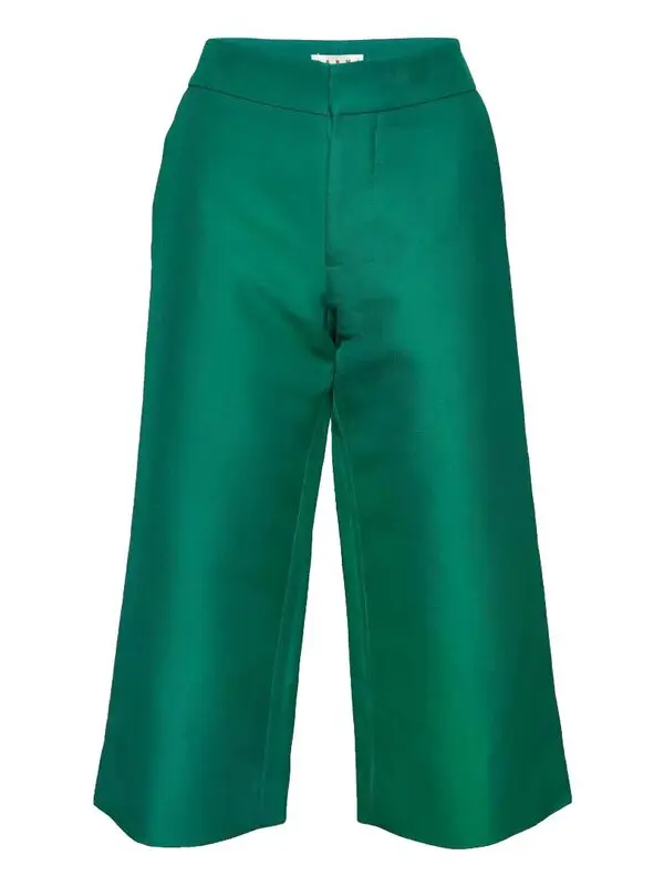 Marni Wide-leg Cotton Trousers - Green