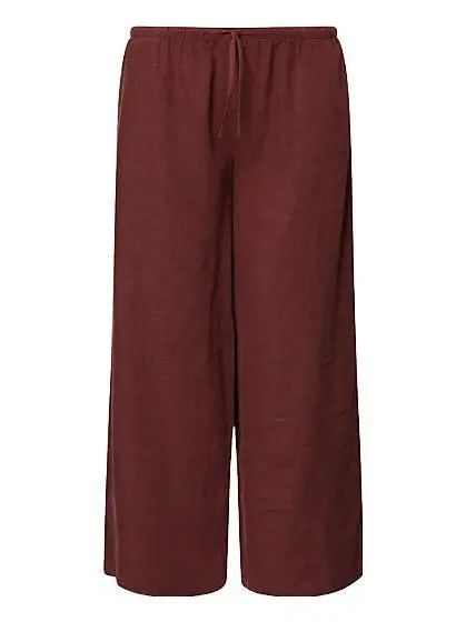 TALA Soft Drawstring Linen Trousers - Deep Rust