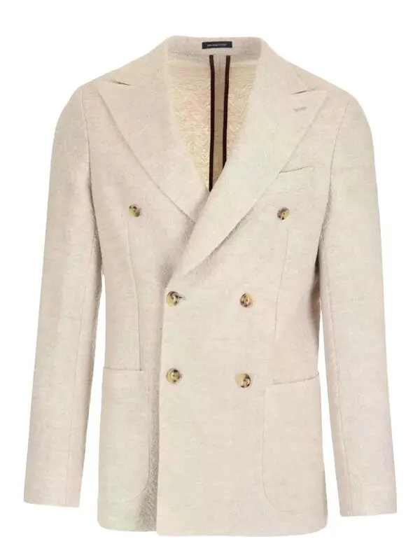AL DUCA D’AOSTA 1902 Double-breasted Herringbone Blazer - Neutrals