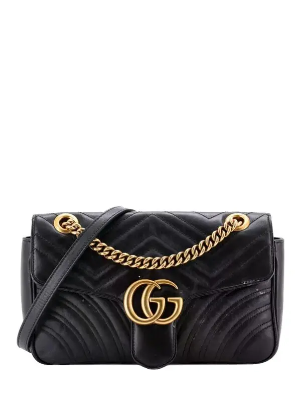 Gucci Matelassé Leather Small Flap Bag - Black