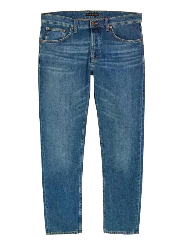 Nudie Jeans Whiskered Faded Effect Jeans - Blue