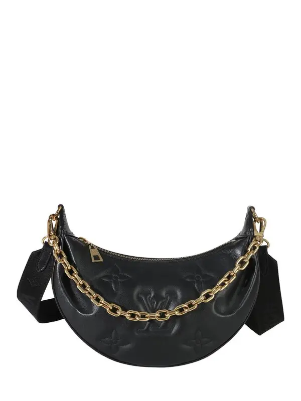 LOUIS VUITTON Calfskin Bubblegram Over The Moon Shoulder Bag - Black