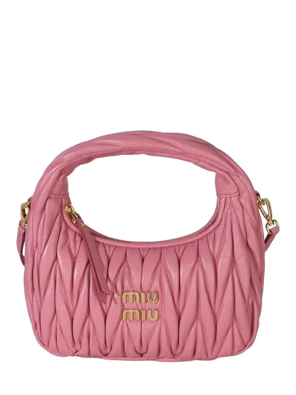 Miu Miu Begonia Nappa Matelassé Wander Hobo Bag - Pink