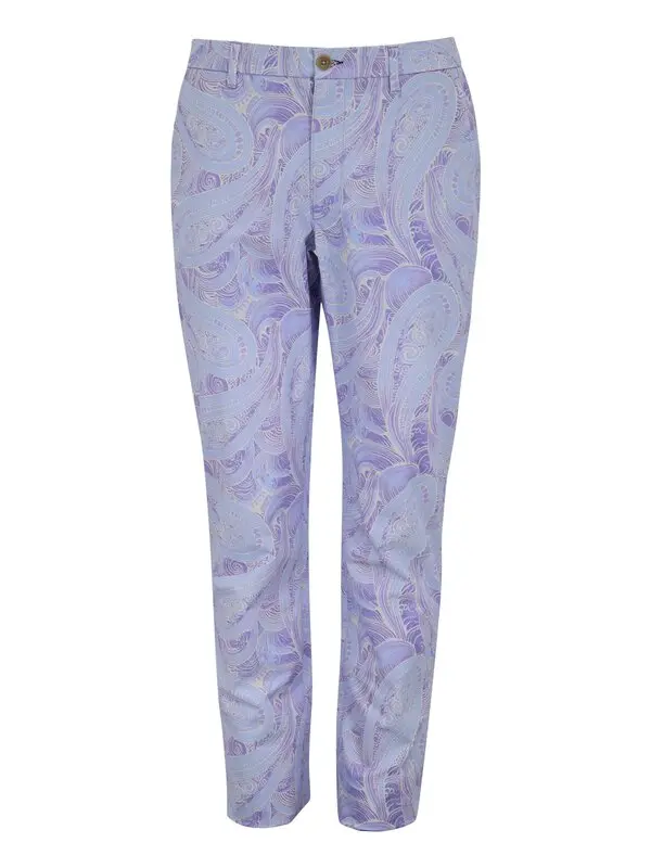LORDS OF HARLECH Caspian Marakesh Paisley Helio Tailored Pant - Purple