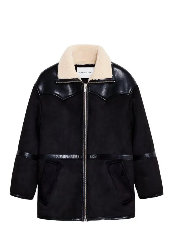STAND STUDIO Rylee Faux-shearling Jacket - Black
