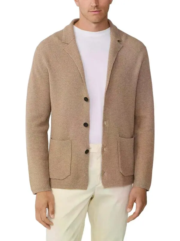 HACKETT LONDON Waffle-stitch Cardigan - Neutrals
