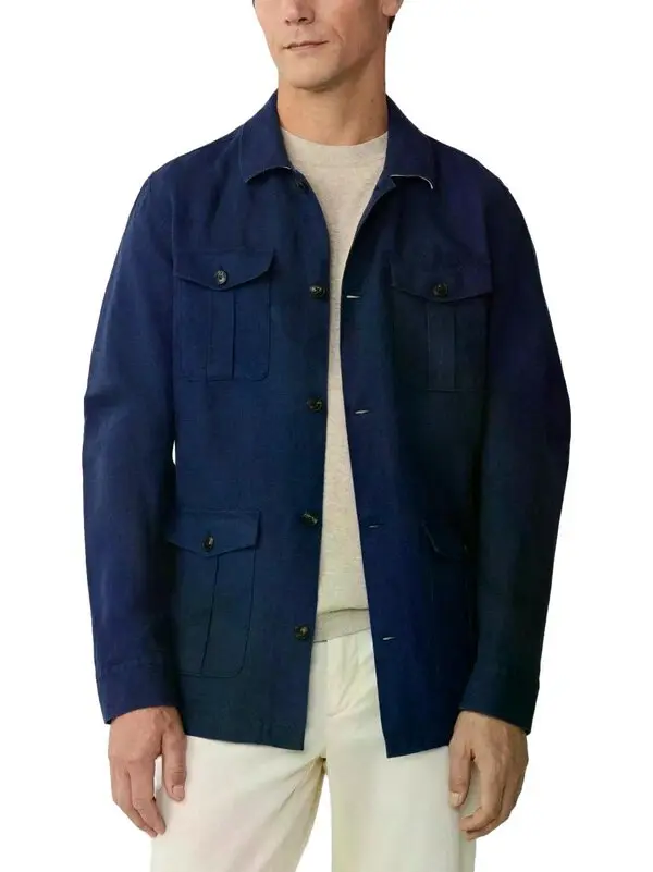 HACKETT LONDON Patch-pocket Overshirt - Blue