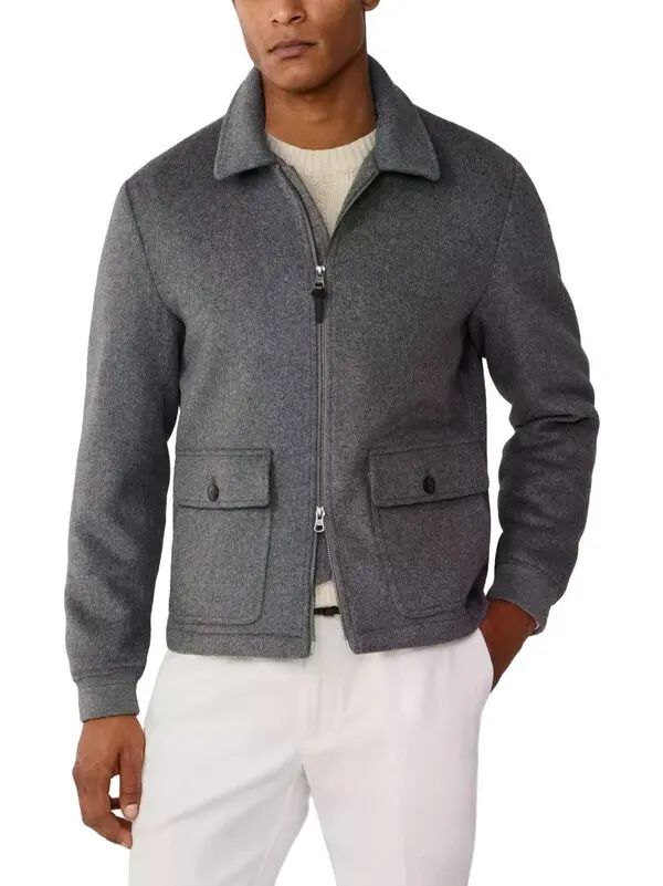 HACKETT LONDON Zip-fastening Quilted Jacket - Grey