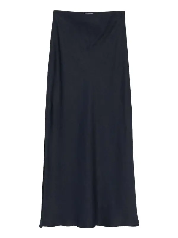 Brunello Cucinelli Maxi Skirt With Slit Detail - Black
