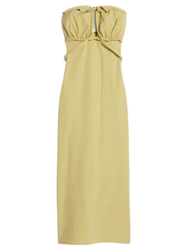 Jacquemus Strapless Cut-out Midi Dress - Nude