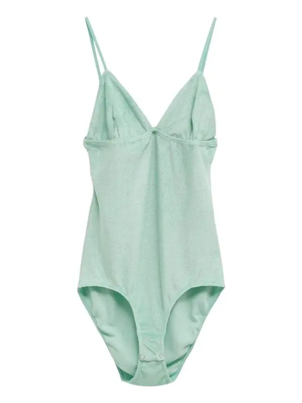 BASERANGE Mississippi Velour Bodysuit - Green