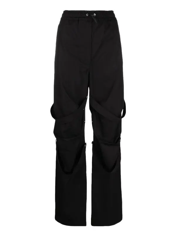 Palm Angels Logo-print Straight-leg Trousers - Black