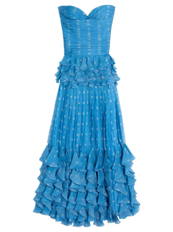 Valentino Garavani Tube Top Dress - Sky Blue/birch