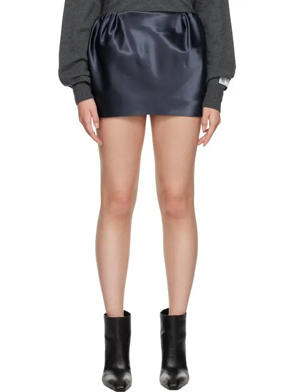 We11Done Low-rise Satin Mini Skirt - Black