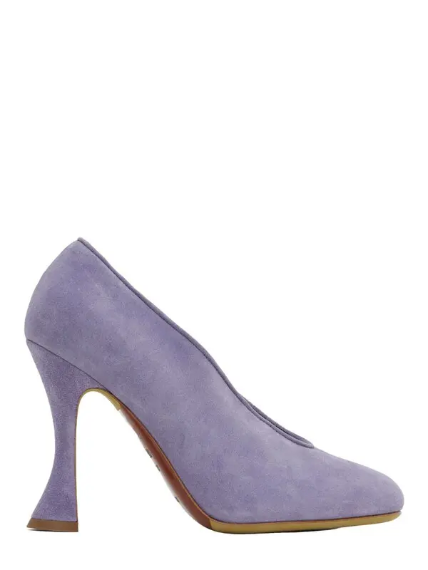 Moschino Suede High Heels - Purple