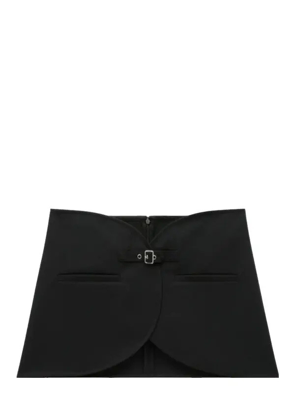 COURREGES Courrèges Ellipse Curved Hem Twill Mini Skirt - Black