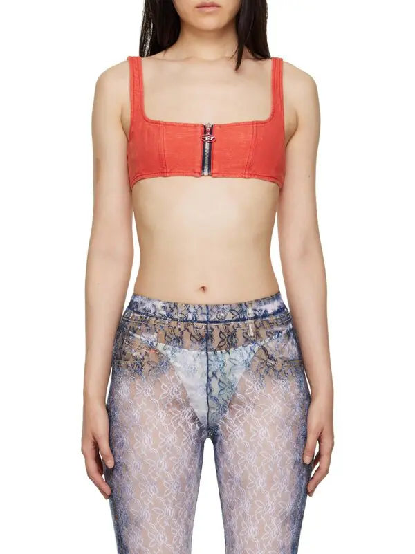 DIESEL® Sleeveless Zippered Denim Vest - Nude
