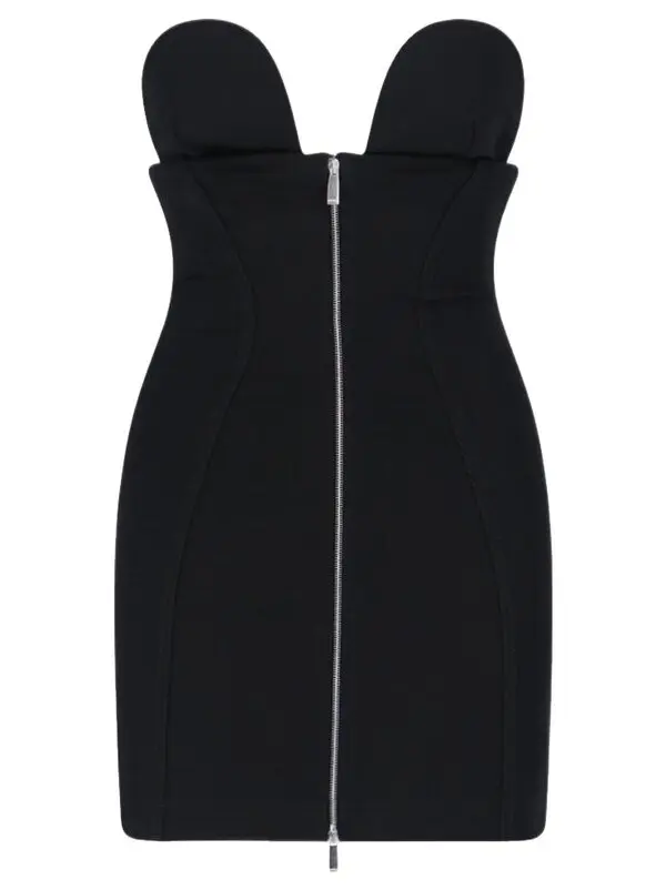 Off-White Zipped Strapless Mini Dress - Black